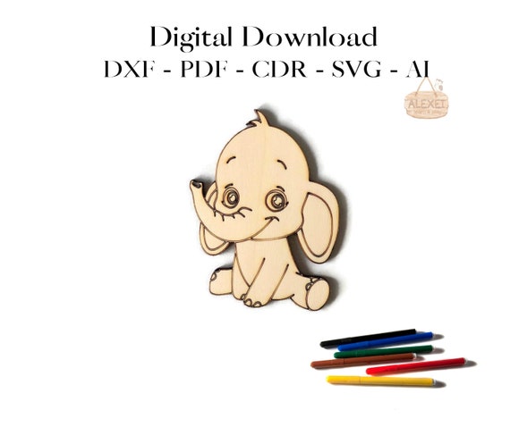 Elephant Vector Laser Cut Template Baby Elephant Cut File - Etsy