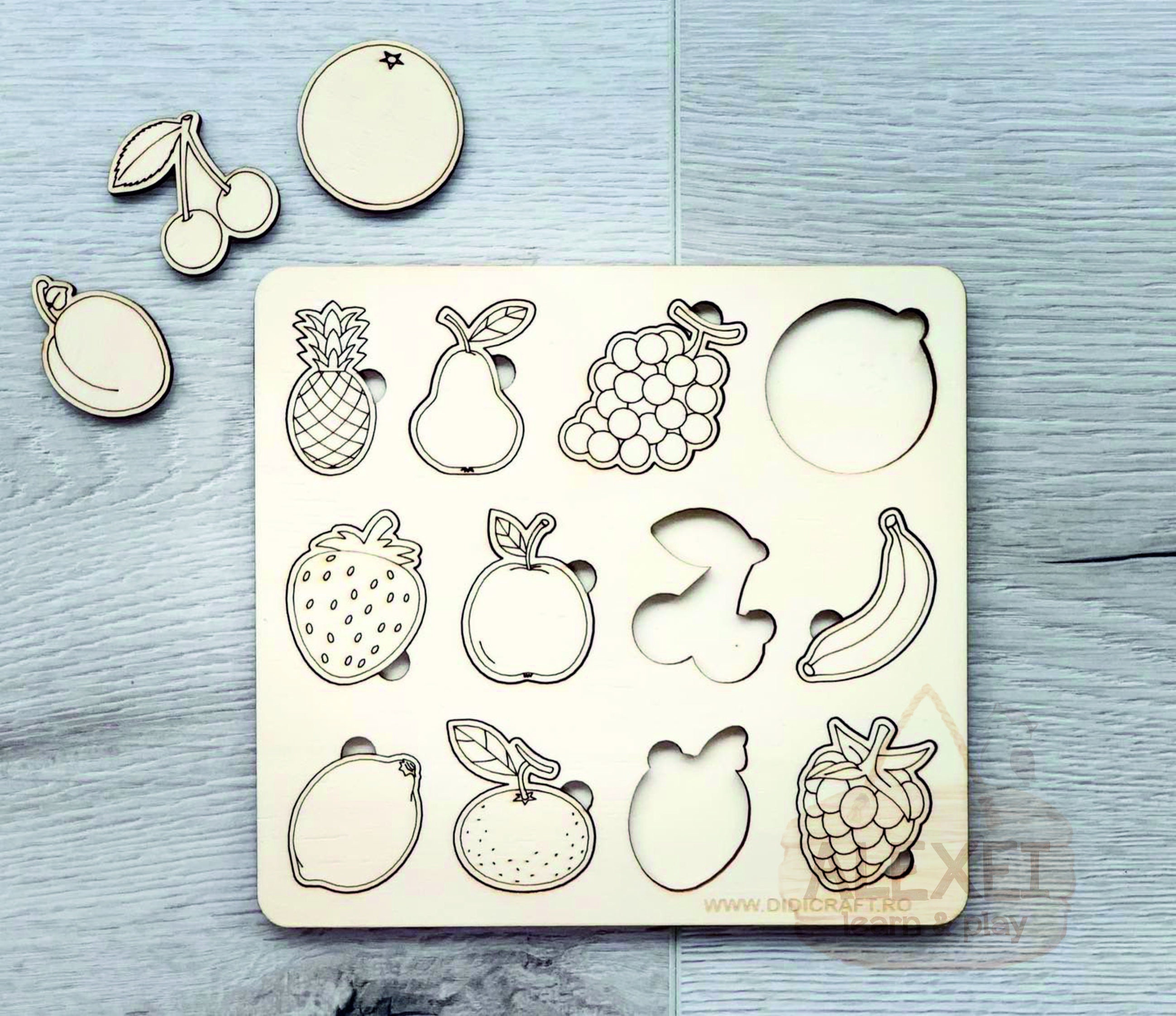 Fruits Vector Laser Cut Template Fruits Puzzle Cut File - Etsy