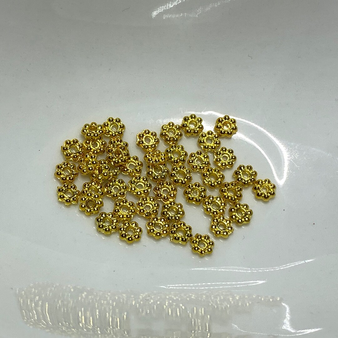 10 Pieces Pearl Caps 5 Mm Gold - Etsy