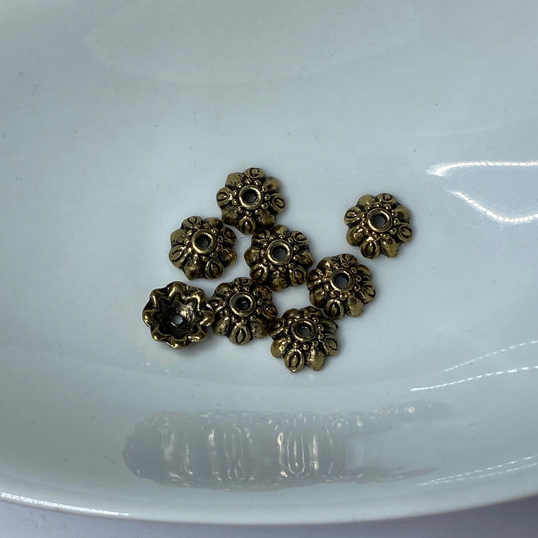 10 Pieces Pearl Caps 10 Mm Bronze - Etsy