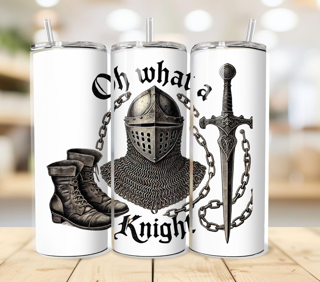 Medieval Knight Helmet Tumbler Wrap Design: 20oz Sublimation PNG ...