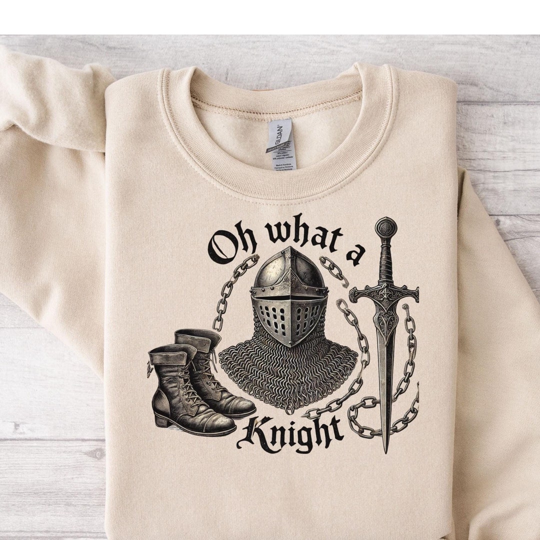 Medieval Knight Shirt Design - "oh What A Knight" Helmet Illustration ...