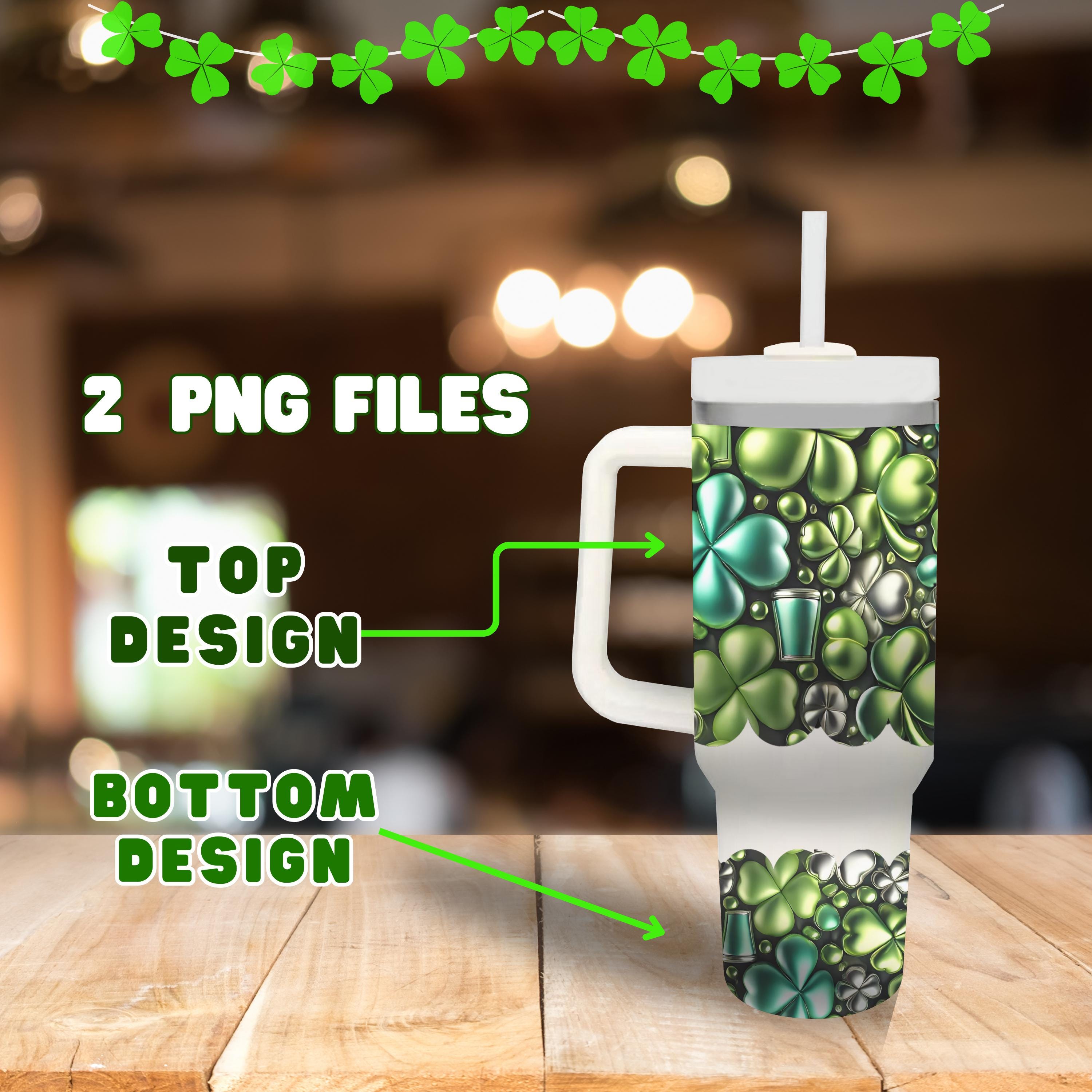 3D Puff Shamrock Tumbler Wrap PNG | 3D Inflated Design St Patricks Day ...