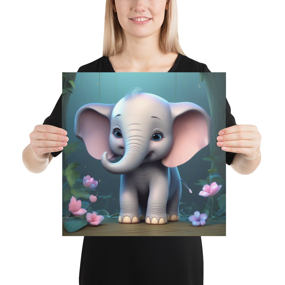 Elephant Kids Poster - Etsy