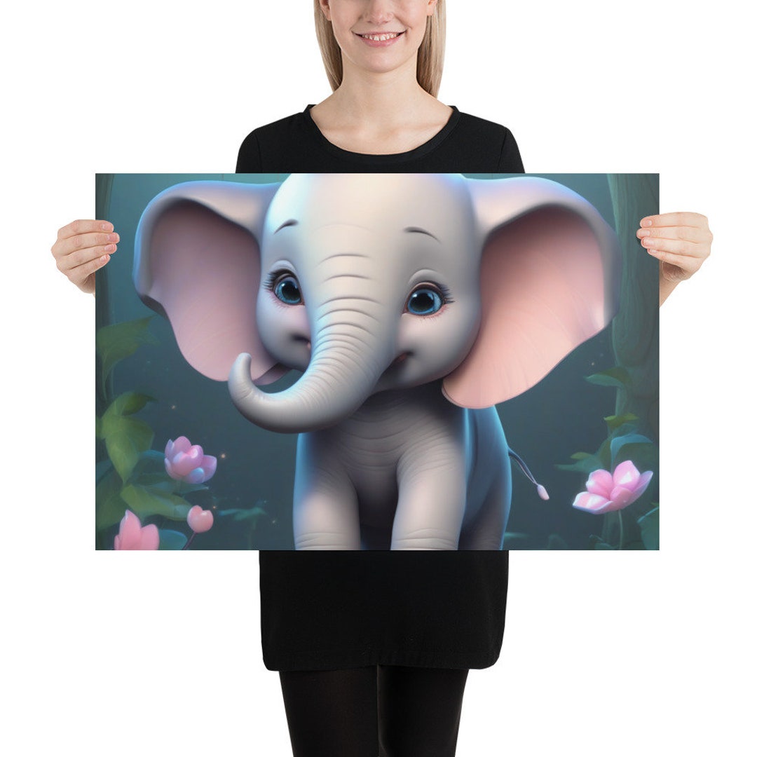 Elephant Kids Poster - Etsy