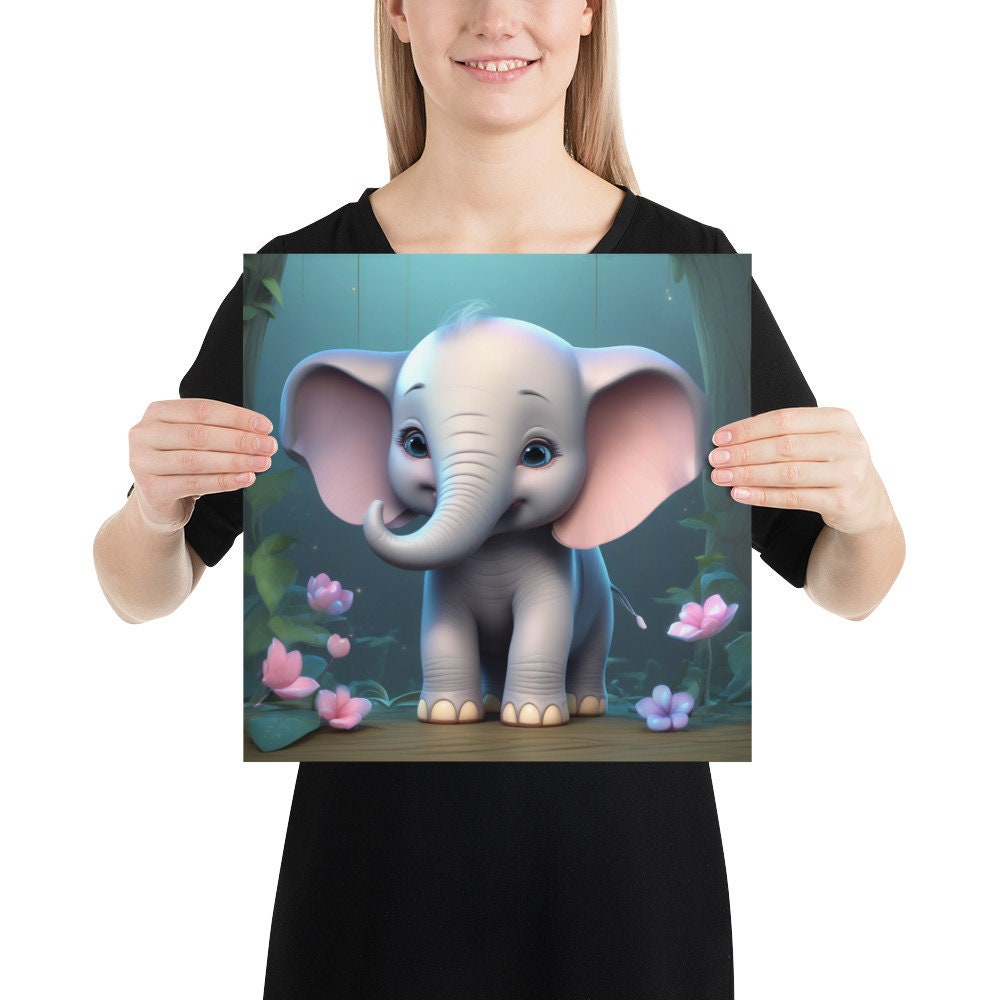 Elephant Kids Poster - Etsy
