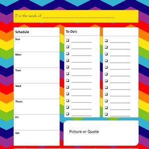 Rainbow Themed Weekly Lists Printables in 3 Styles - Etsy
