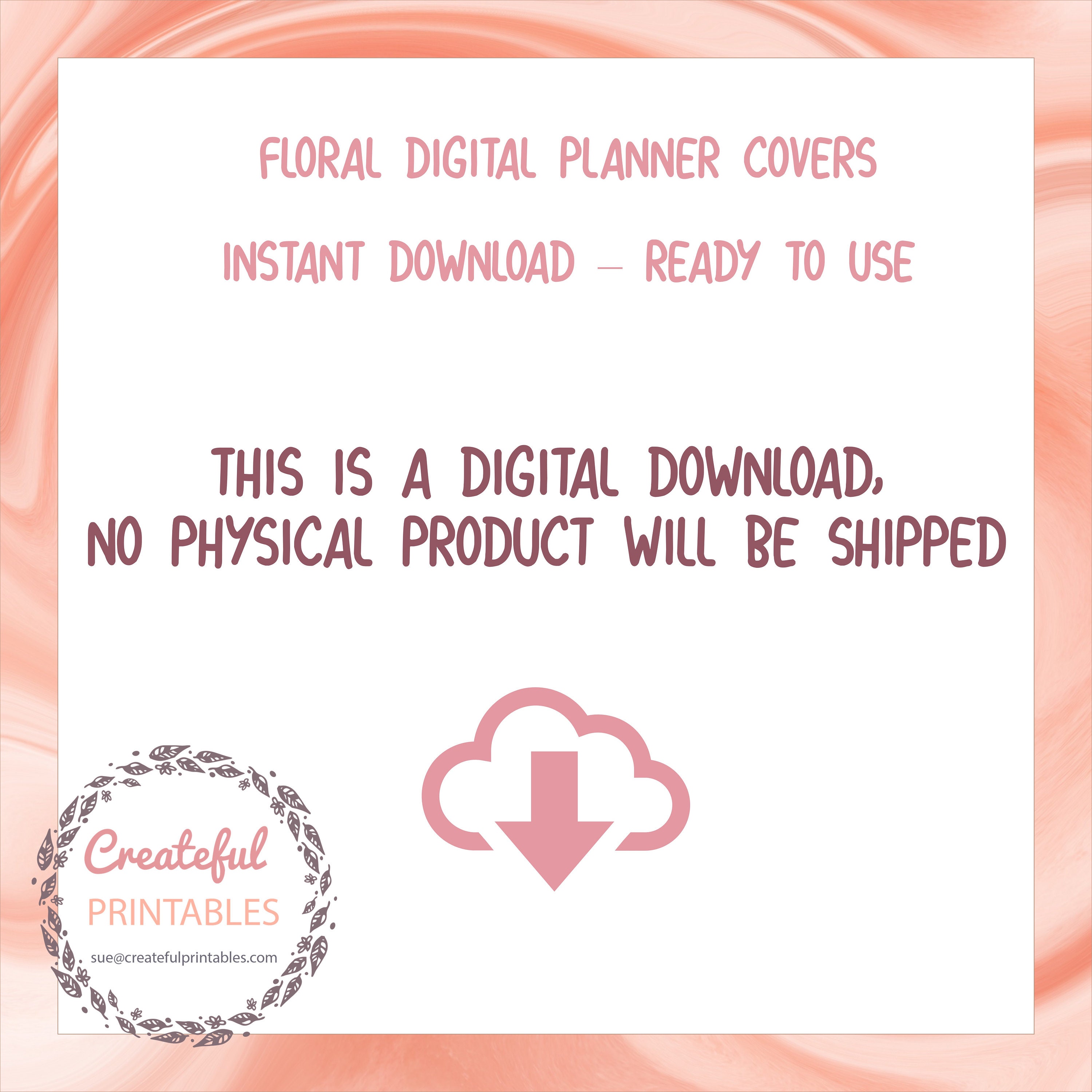 Digital Planner Cover Set- Wood Floral Pink Green | Goodnotes ...