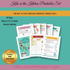 Printable Recipe Book| Cookbook Template | Kids Kitchen Fun - Etsy