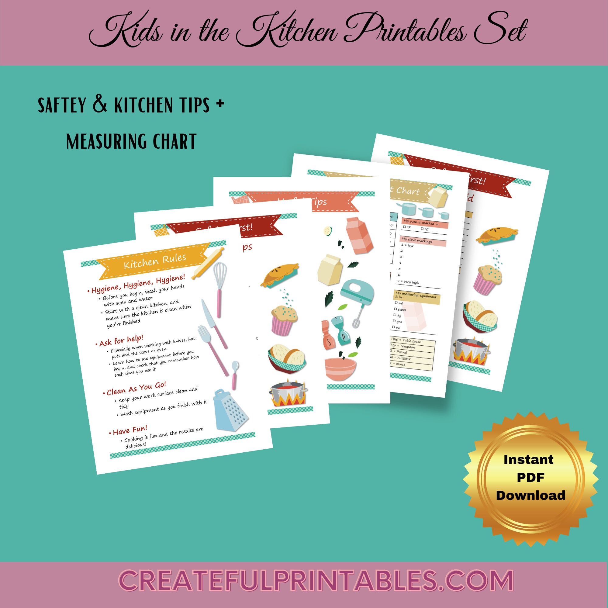 Printable Recipe Book Cookbook Template Kids Kitchen Fun - Etsy