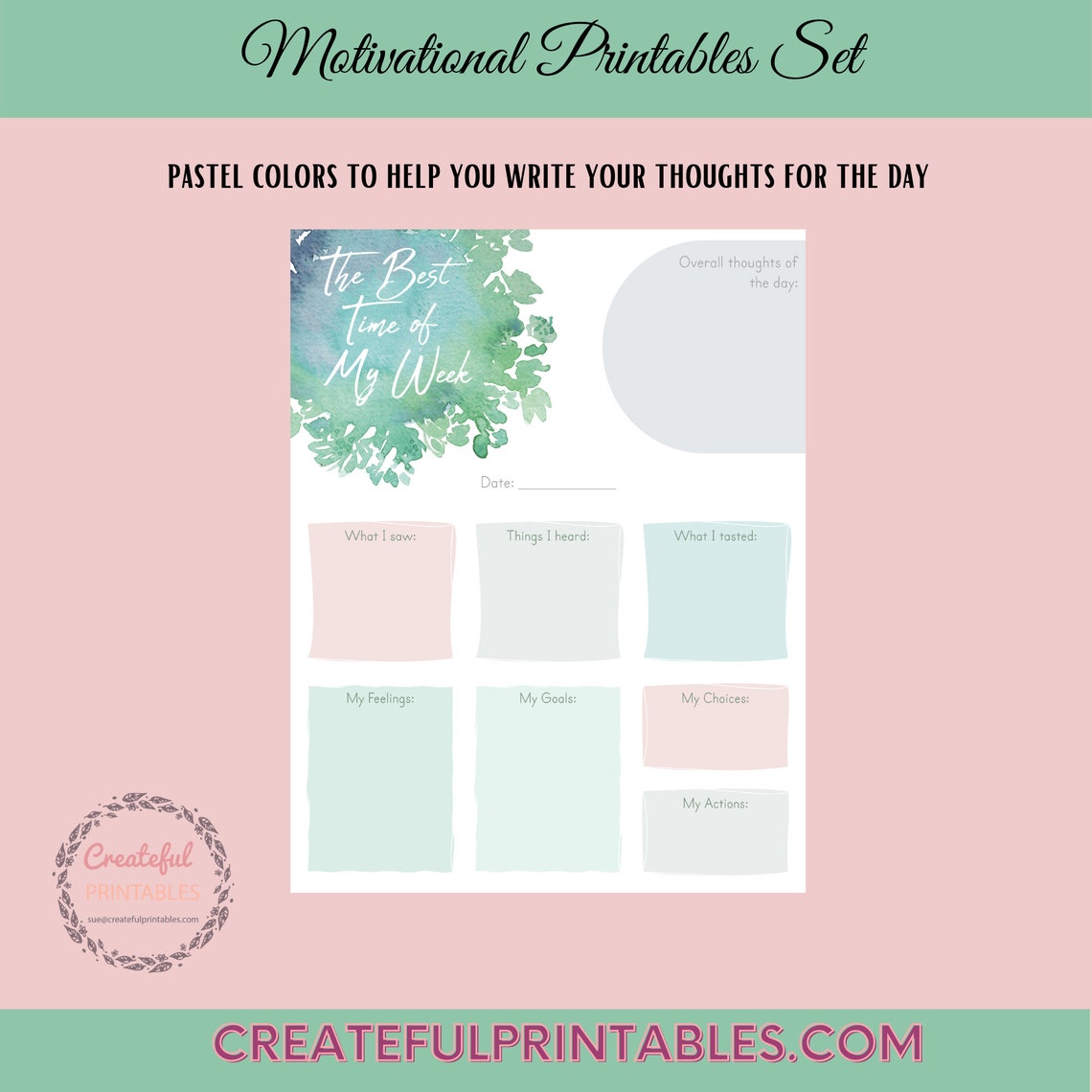 Motivational Printable Planner Insert Digital Notebook - Etsy