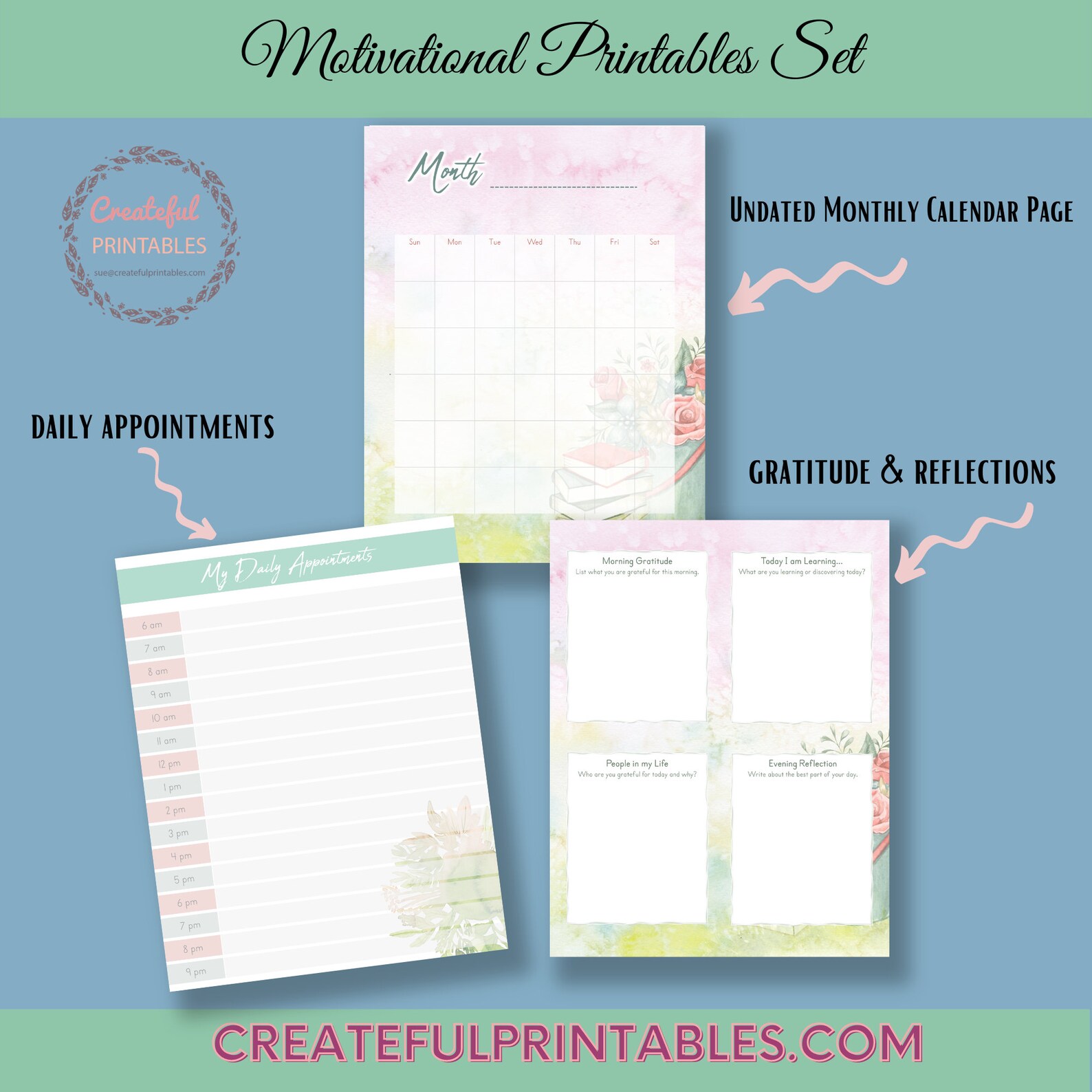 Motivational Printable Planner Insert Digital Notebook - Etsy