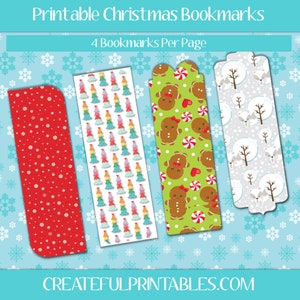Christmas Printable Bookmarks Holidays Xmas - Etsy