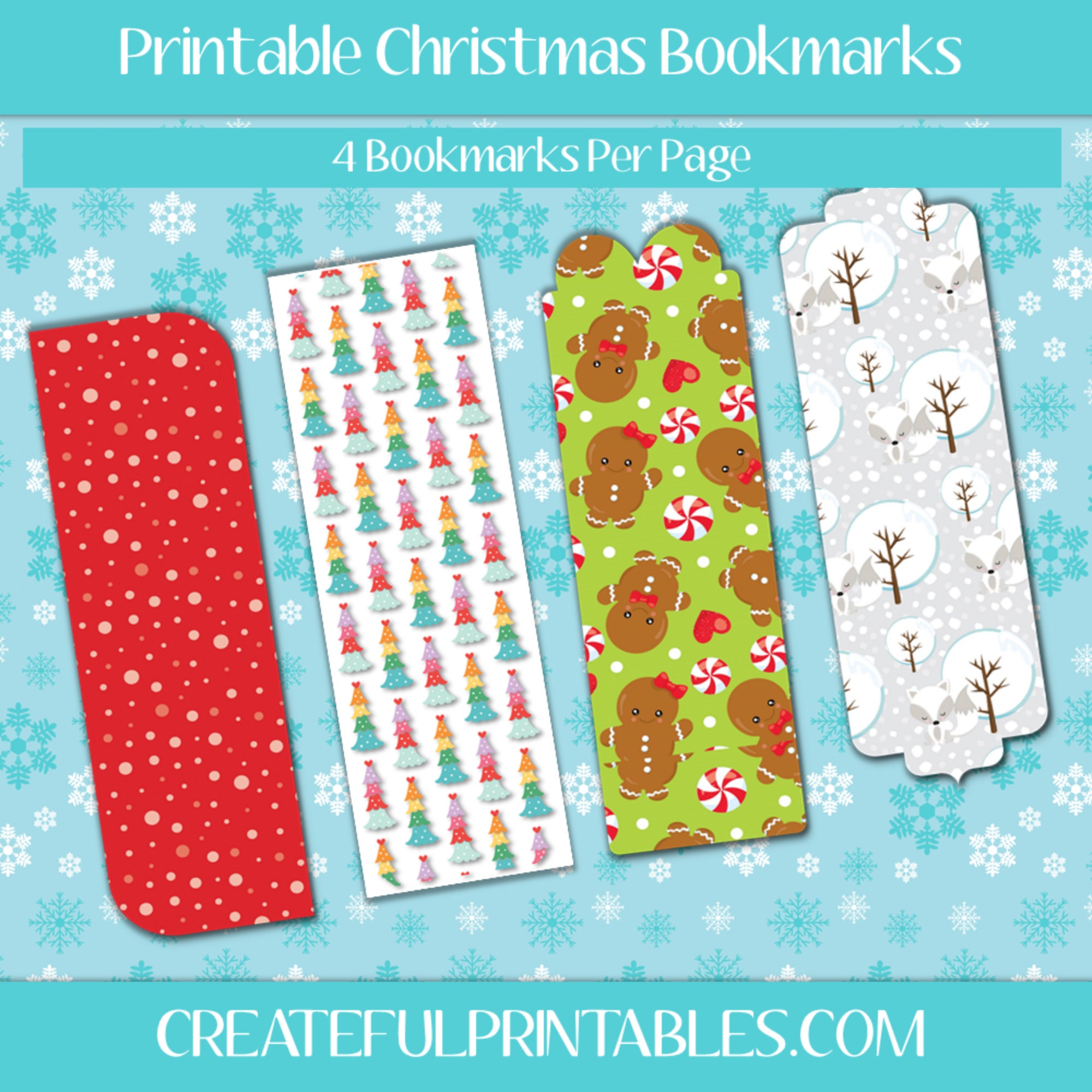 Christmas Printable Bookmarks Holidays Xmas - Etsy