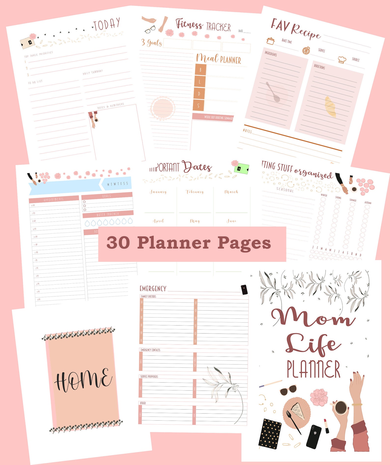Mom Life Planner Printable, Organizer for Busy Moms - Etsy