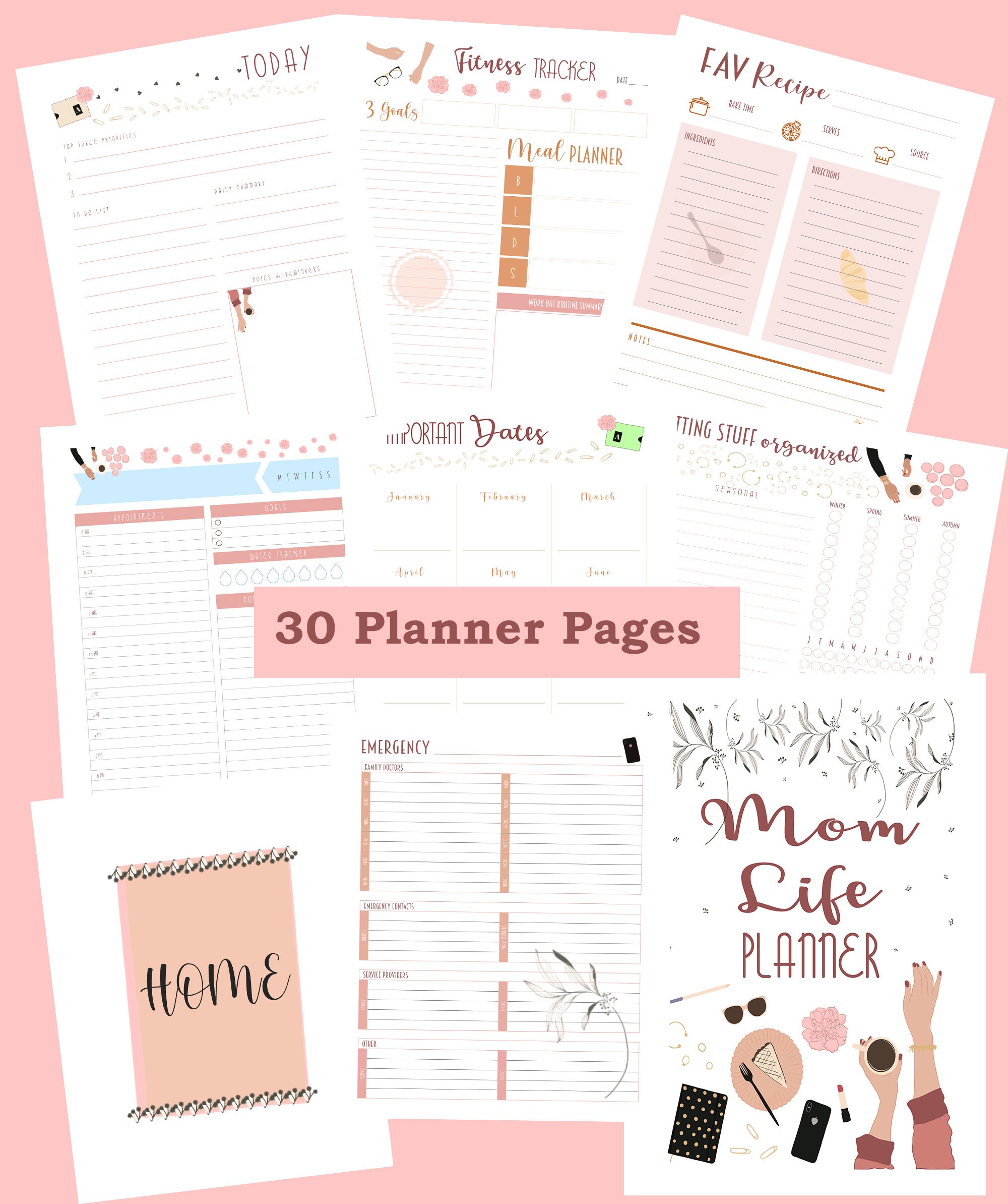 Mom Life Planner Printable, Organizer for Busy Moms - Etsy
