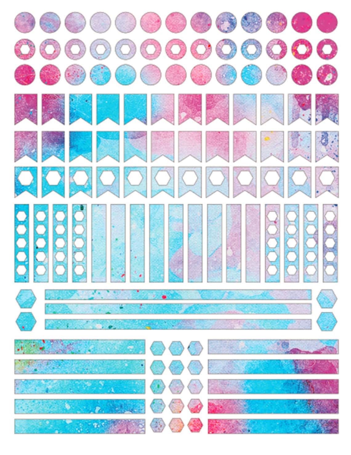 Printable Washi Tape and Stickers PDF - Etsy