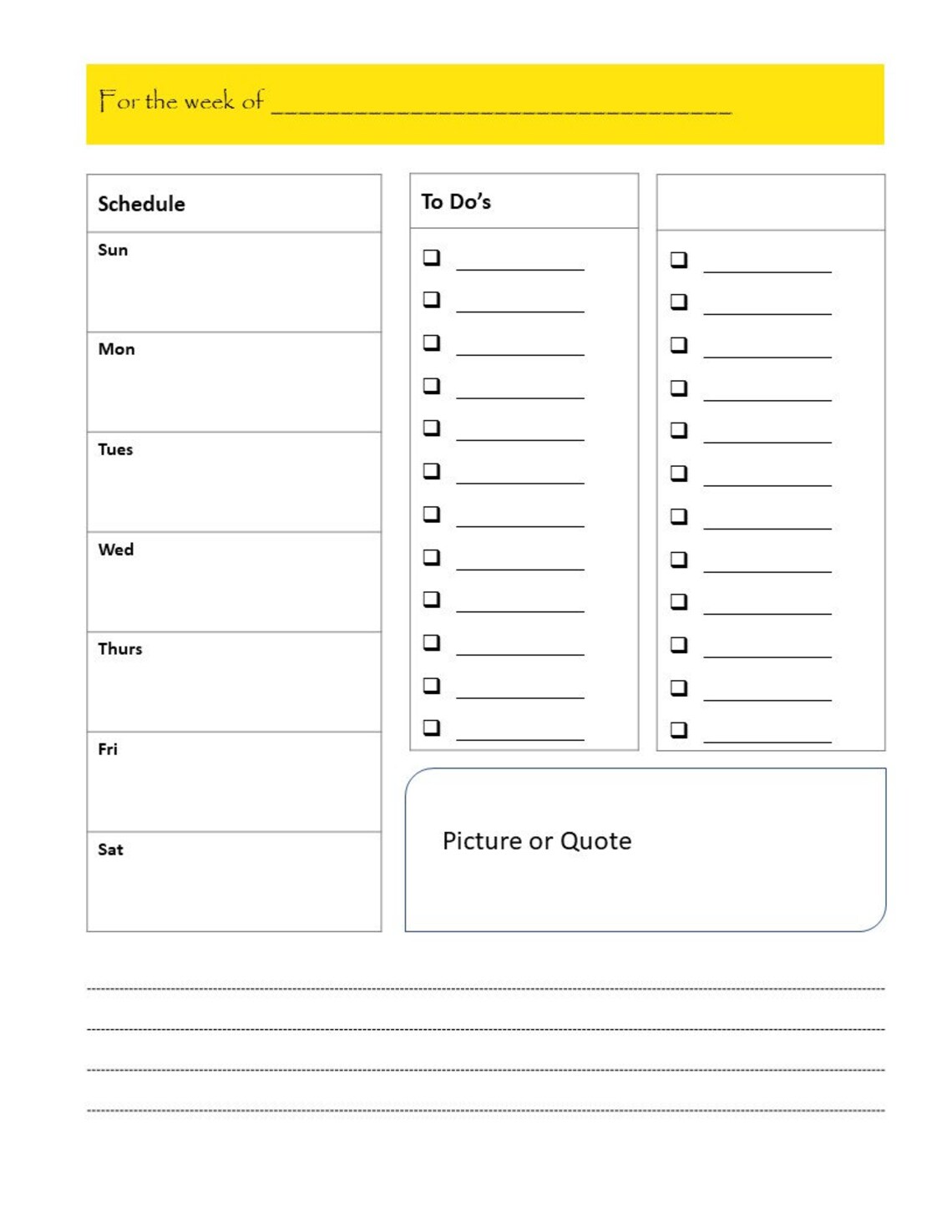 Rainbow Themed Weekly Lists Printables in 3 Styles - Etsy