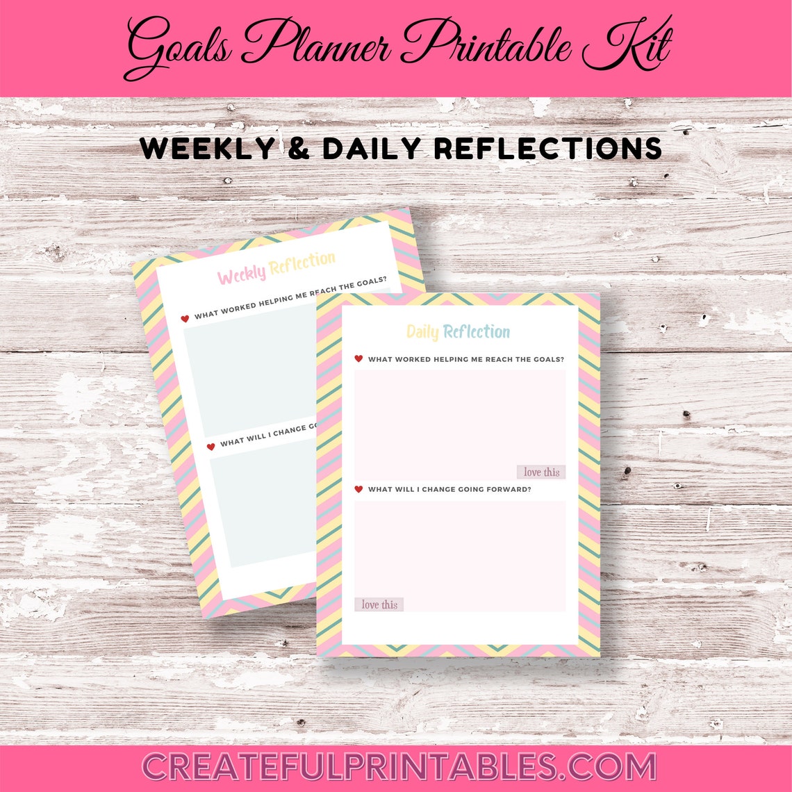 Goals Resolutions Planner Printable Pack PDF Worksheets Notebook ...