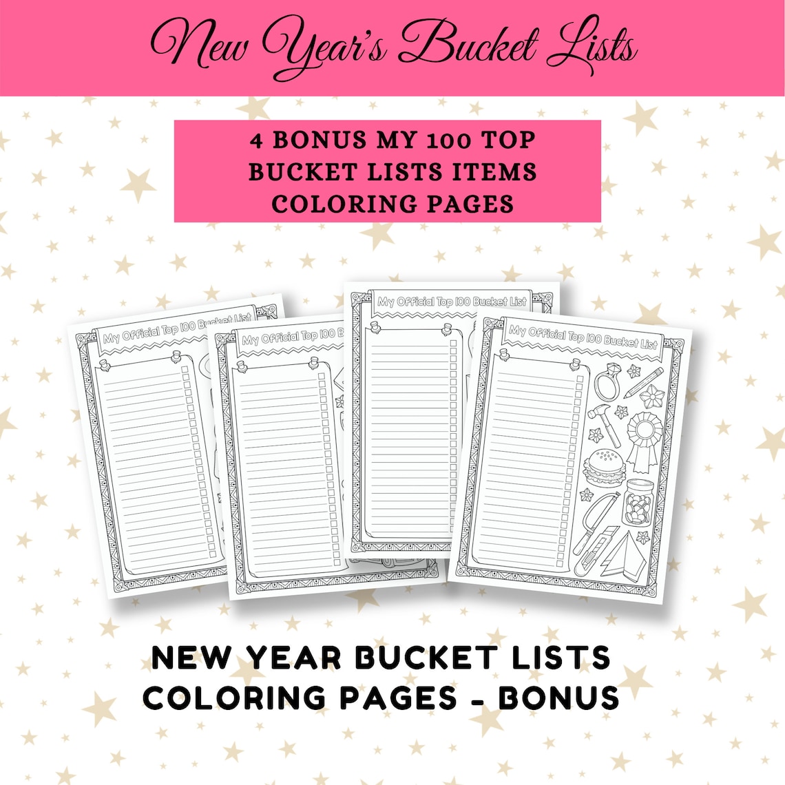 New Year Bucket List Printables Set Journal Family Planner - Etsy