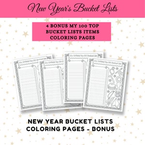 New Year Bucket List Printables Set Journal Family Planner - Etsy