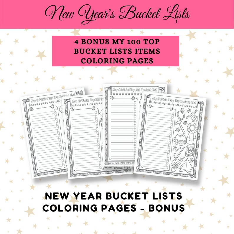New Year Bucket List Printables Set Journal Family Planner - Etsy