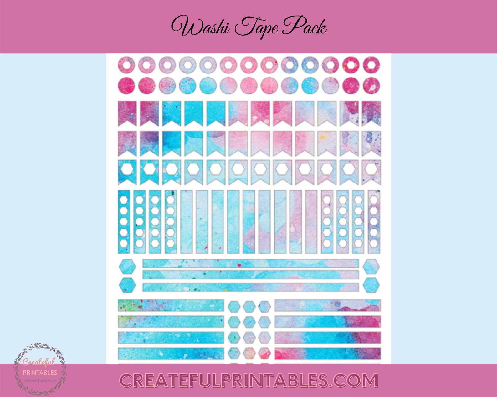Printable Washi Tape and Stickers PDF - Etsy