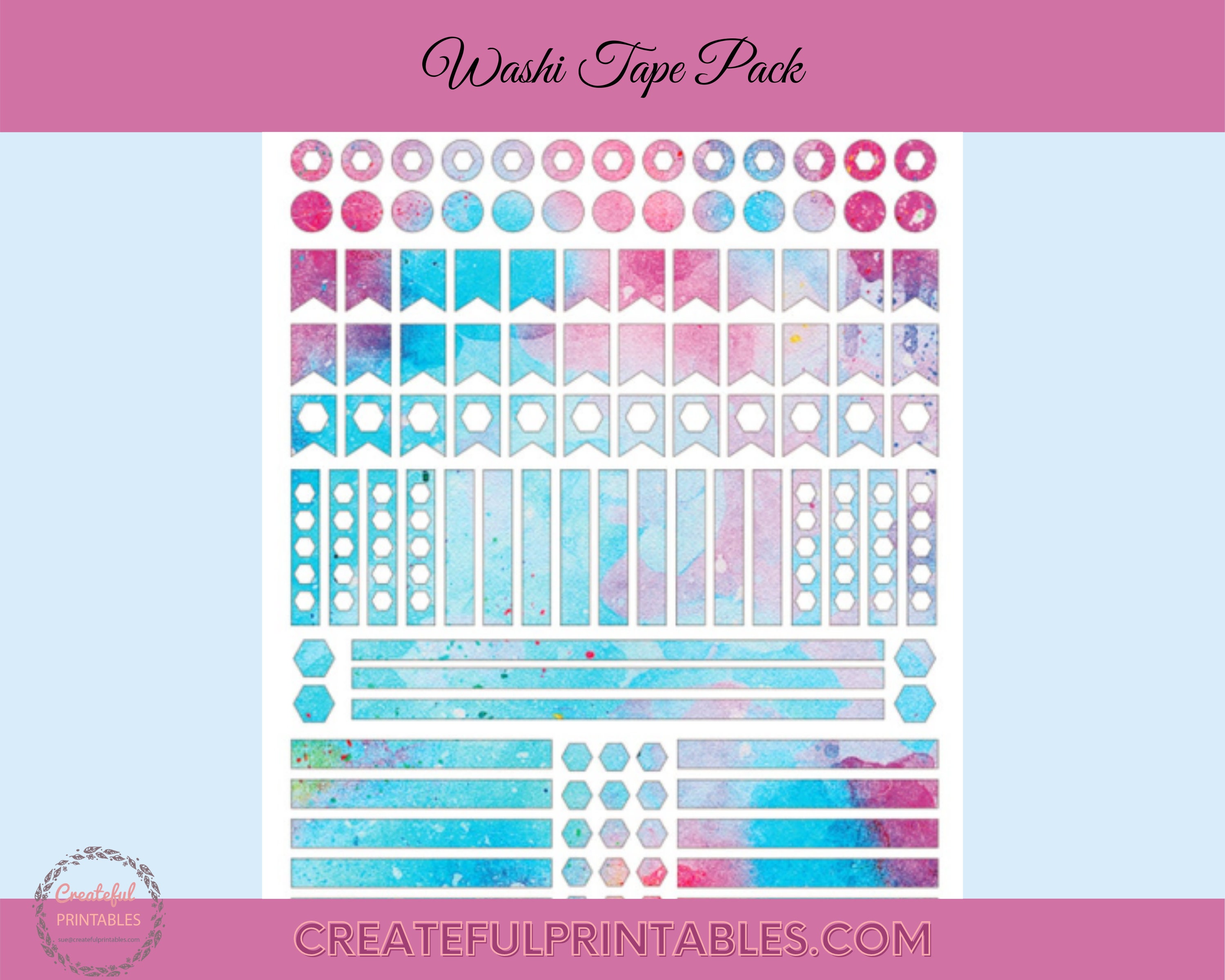 Printable Washi Tape and Stickers PDF - Etsy