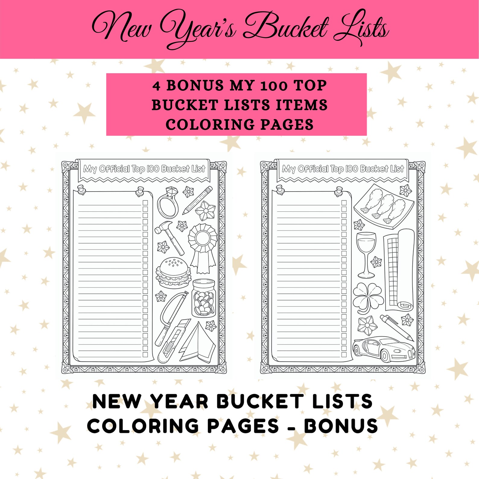 New Year Bucket List Printables Set Journal Family Planner - Etsy
