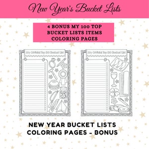 New Year Bucket List Printables Set Journal Family Planner - Etsy