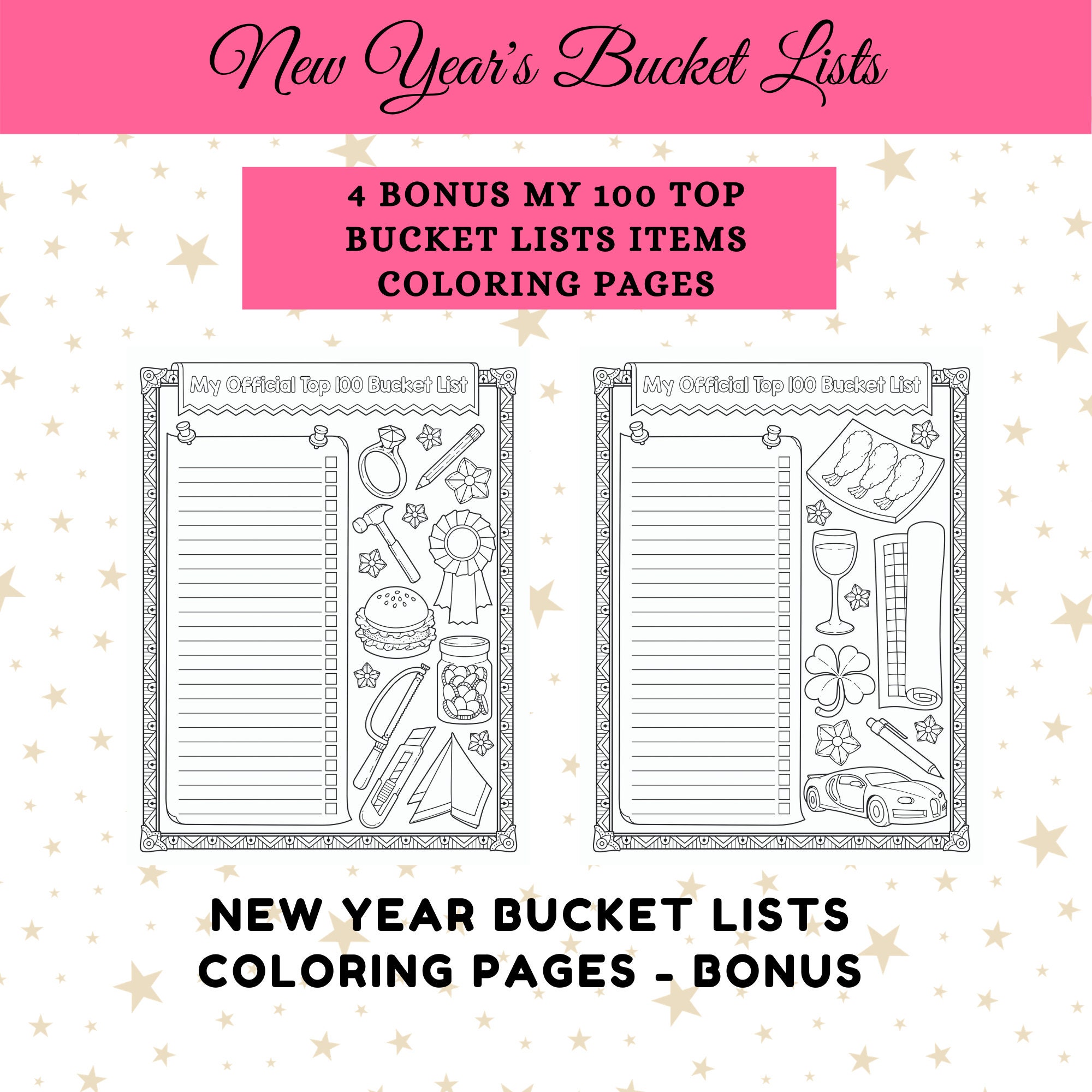 New Year Bucket List Printables Set Journal Family Planner - Etsy