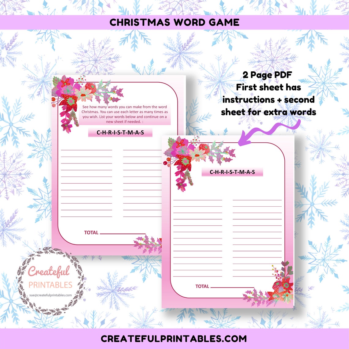 Christmas Word Game, Printable Christmas Family Game, Holiday Game ...