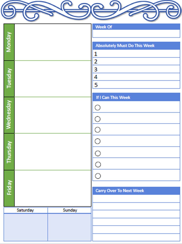 Printable Weekly Planner Printables PDF - Etsy