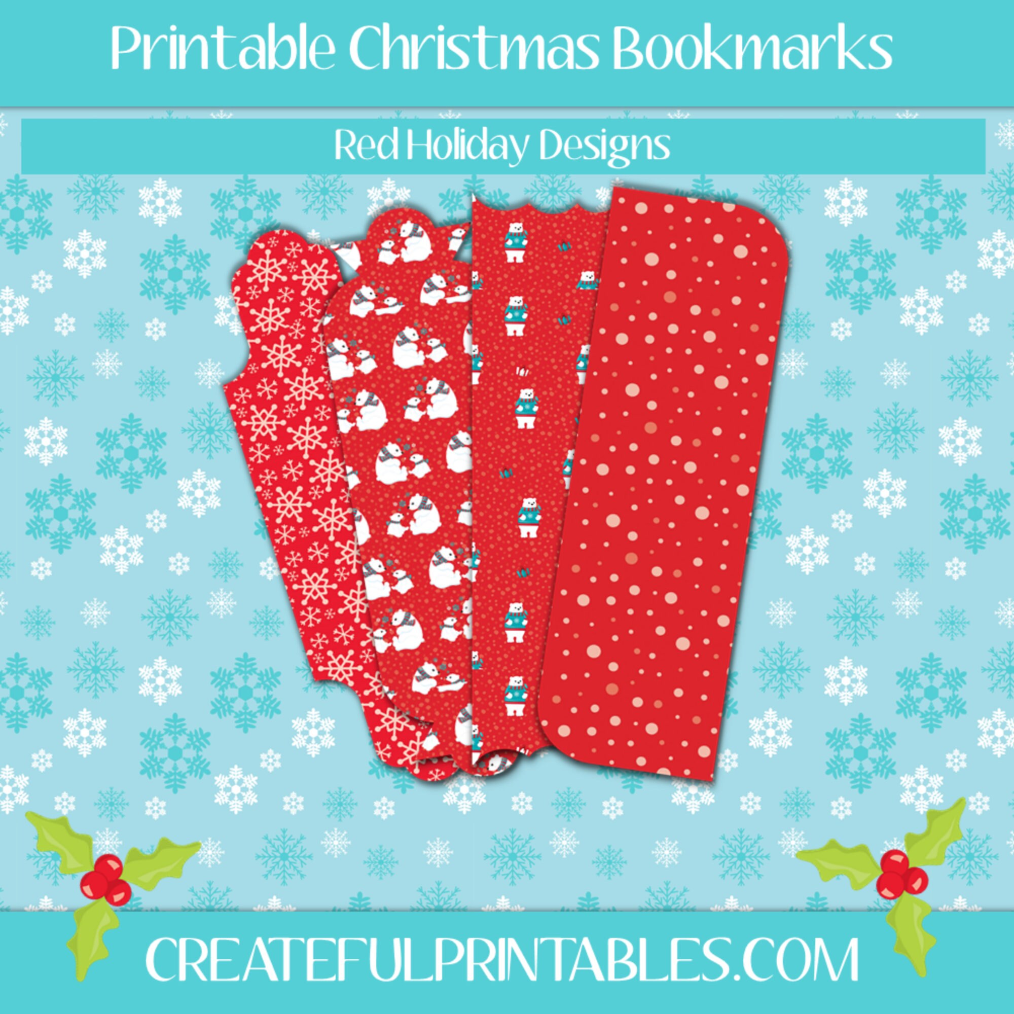 Christmas Printable Bookmarks Holidays Xmas - Etsy