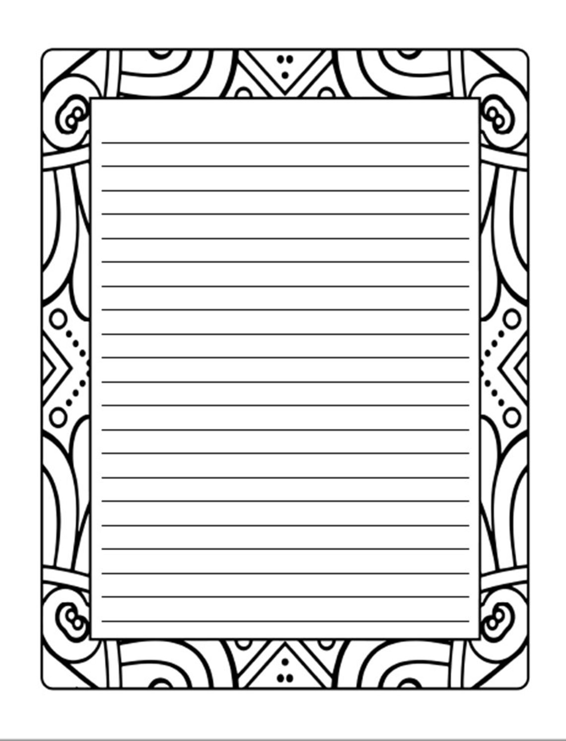 Printable 25 Framed Notes Pages PDF - Etsy