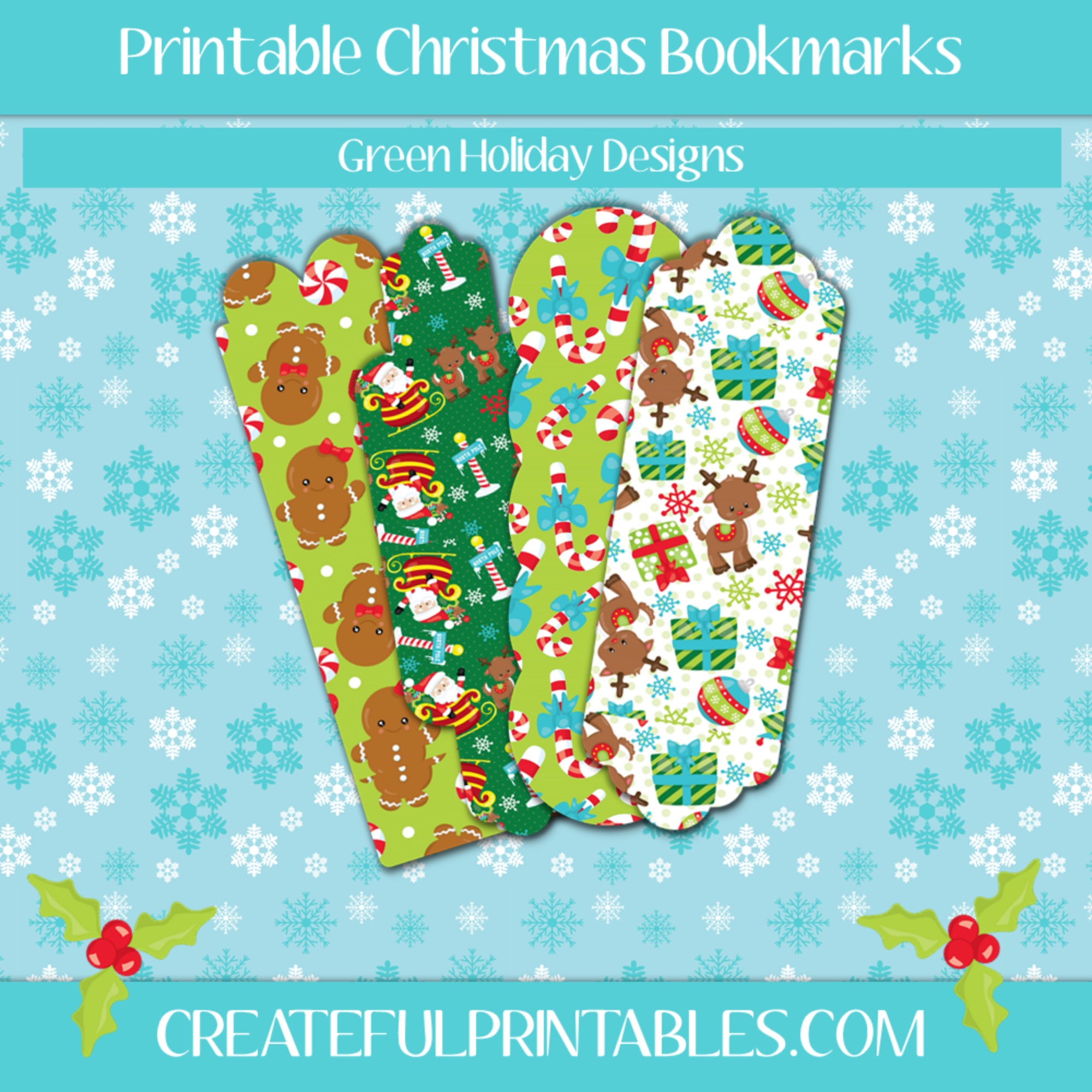 Christmas Printable Bookmarks Holidays Xmas - Etsy