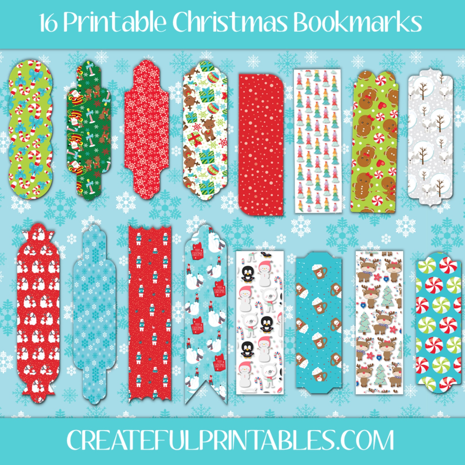 Christmas Printable Bookmarks Holidays Xmas - Etsy