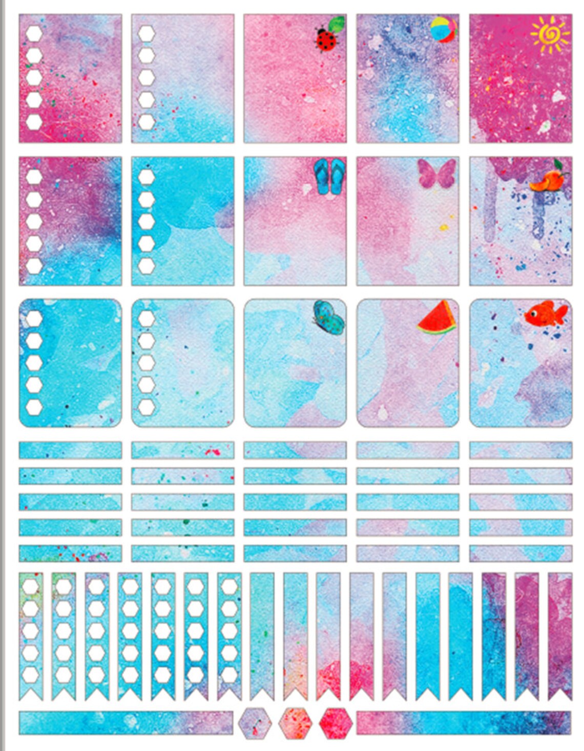 Printable Washi Tape and Stickers PDF - Etsy