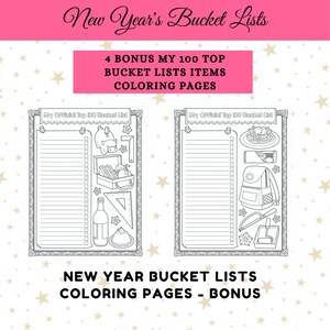 New Year Bucket List Printables Set Journal Family Planner - Etsy