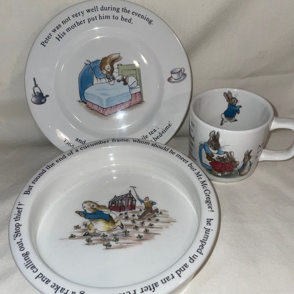 Peter Rabbit Plate and Bowl - Etsy