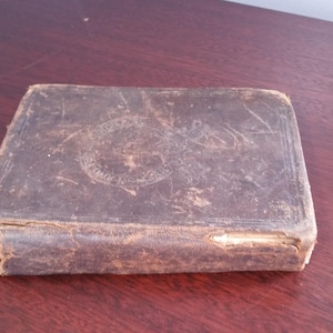 Choice Small Antique Bible Decor Religious Library Decorative Leather ...