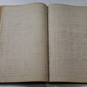 1856 Antique LEDGER Journal Marbled Calligraphy Mercantile General ...