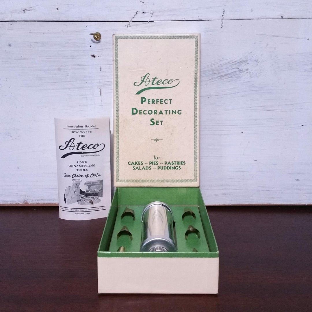 Ateco Perfect Decorating Set Box + 6 Tips #701 Vintage Instruction ...