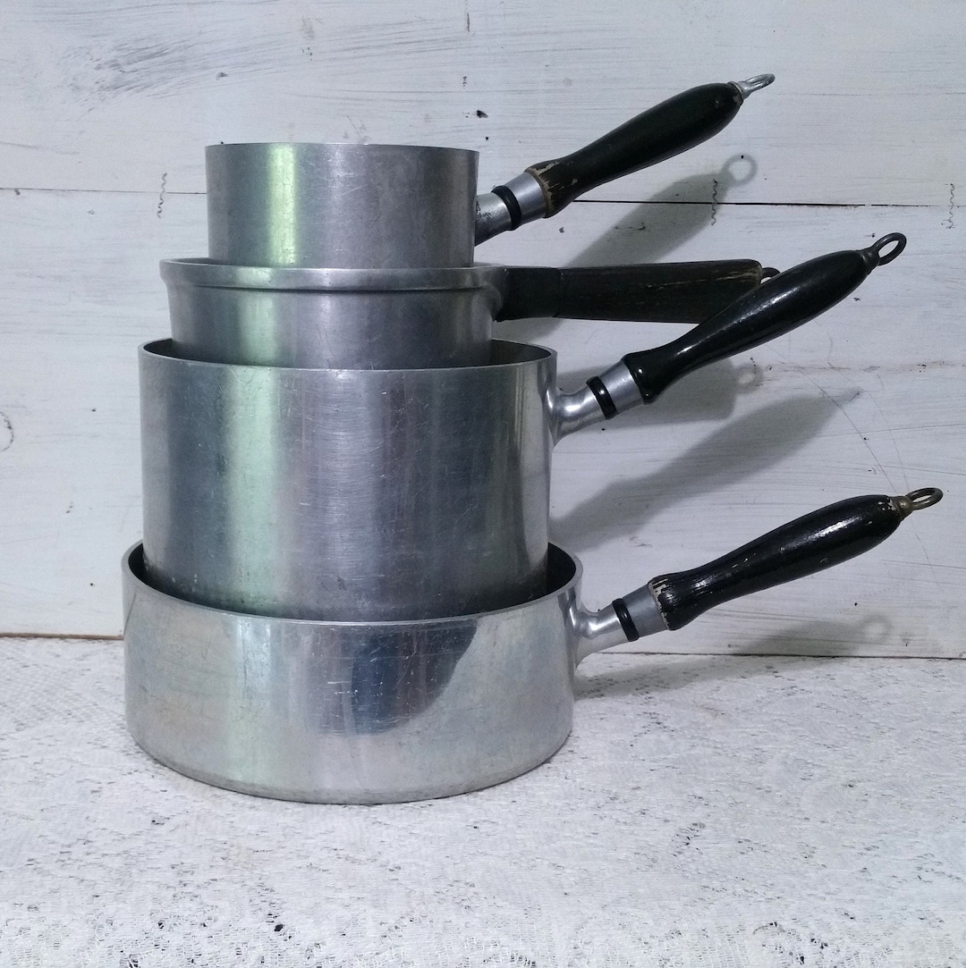 Choice Wood Handle Pan Pot With Lid Vintage 50s 40s Wear Ever Household ...