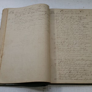 1856 Antique LEDGER Journal Marbled Calligraphy Mercantile General ...