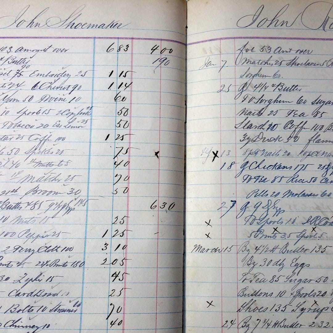 Lot 3 1880 - 1910 Handwritten Cursive LEDGERS Antique Journal ...