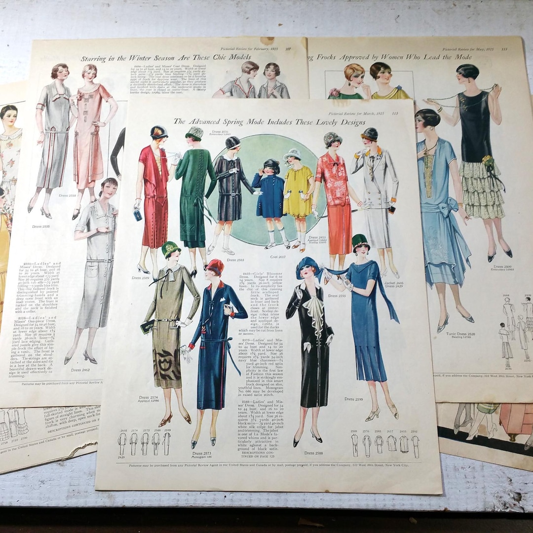 CHOICE Flapper Fashion Magazine Pages Pictorial Review Prints Antique ...