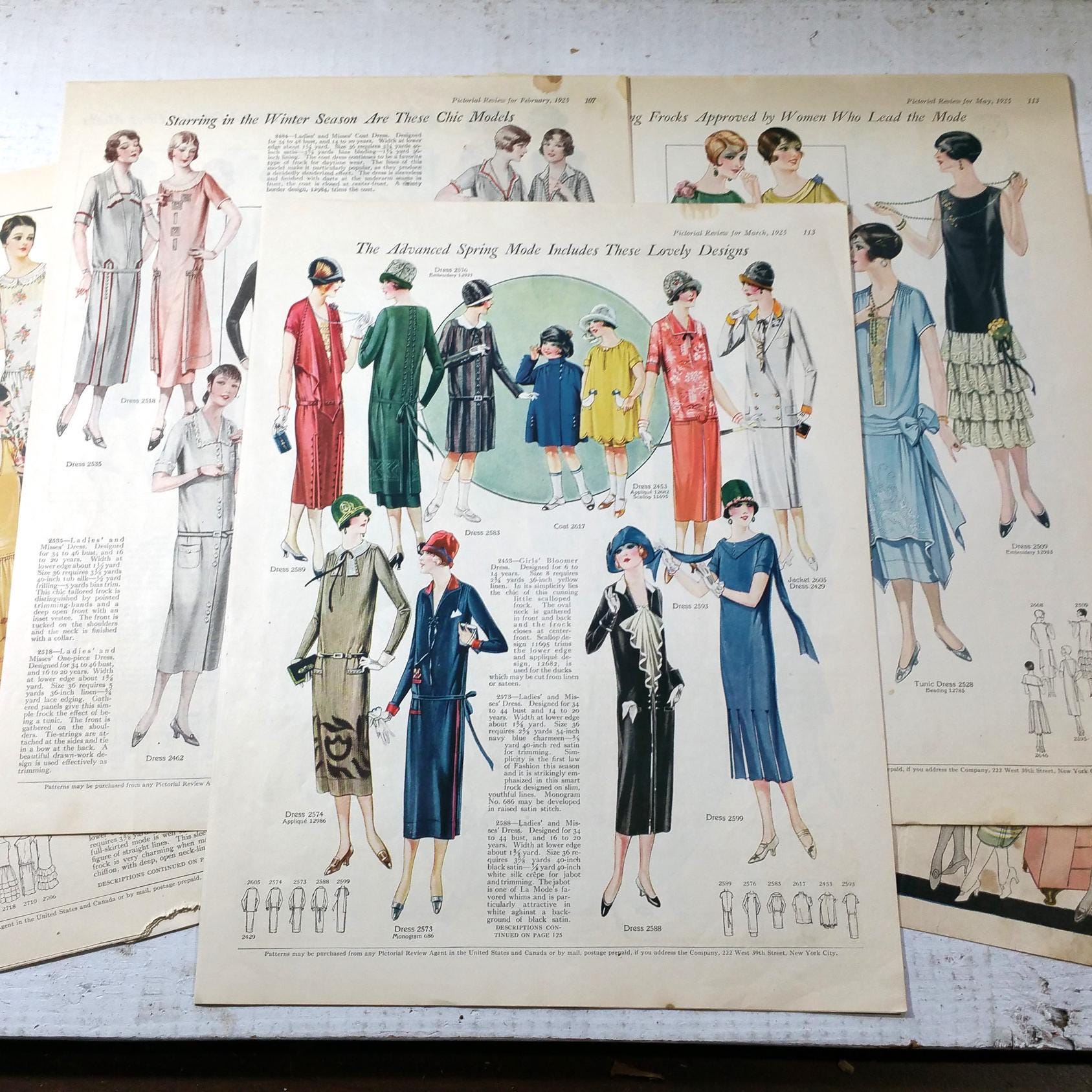 CHOICE Flapper Fashion Magazine Pages Pictorial Review Prints Antique ...