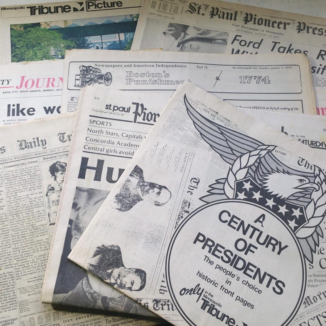 CHOICE 1970s Newspaper Sections Vintage Junk Journal Ephemera Paper Ads ...