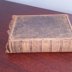 Choice Small Antique Bible Decor Religious Library Decorative Leather ...